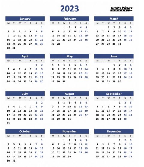 2023 Calendar - Boston South Shore