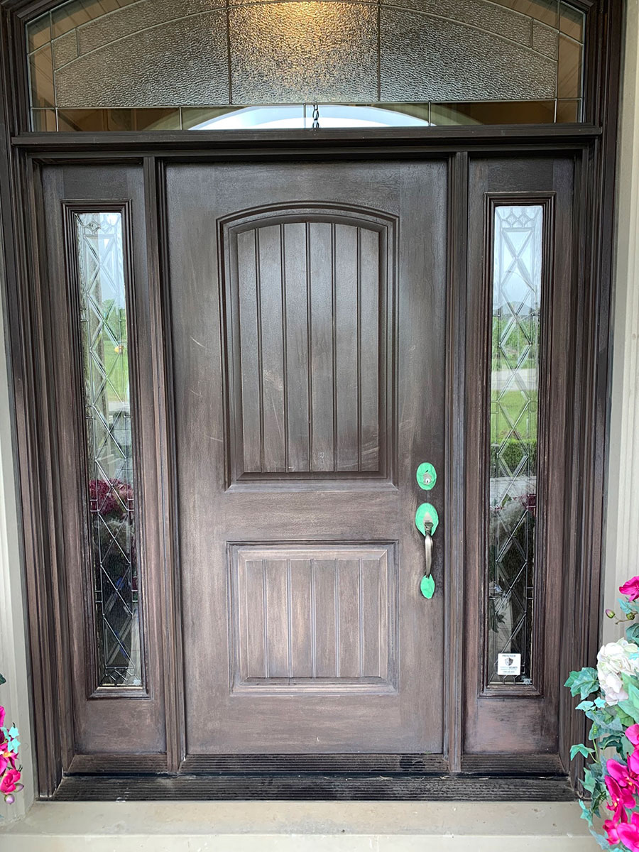 Door Staining Before and After - Brampton