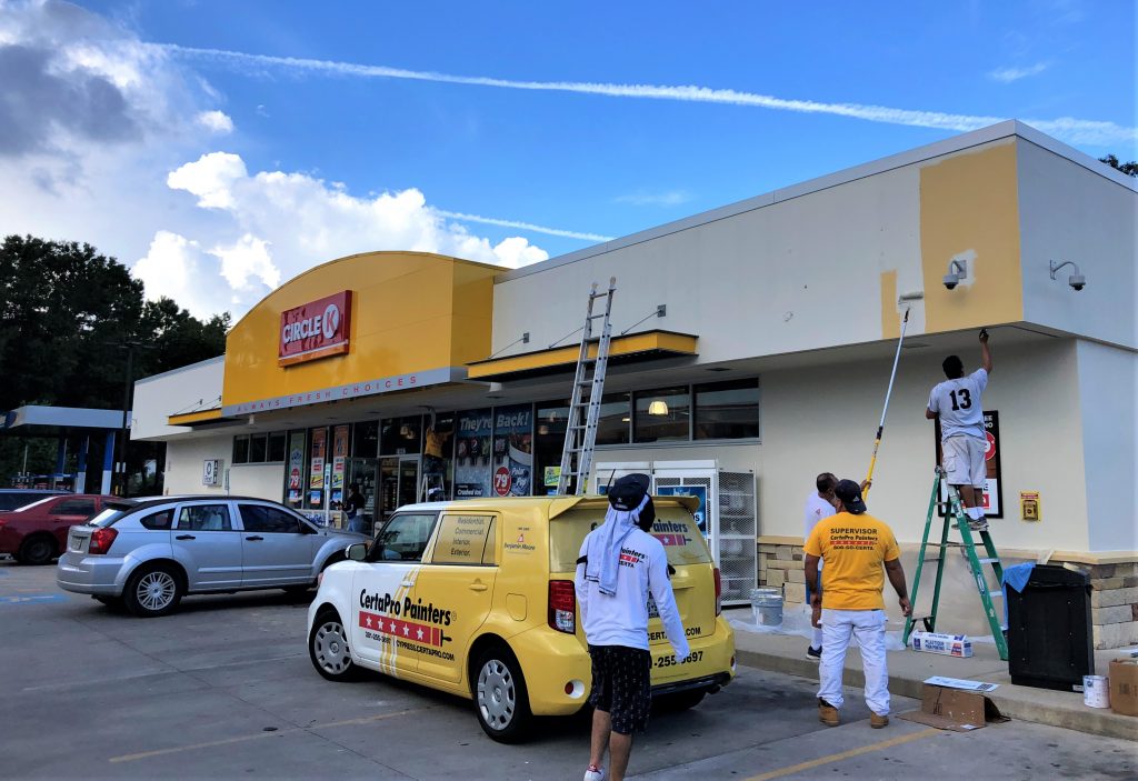 Circle K Front Before & After - CertaPro Painters® of Cypress, TX