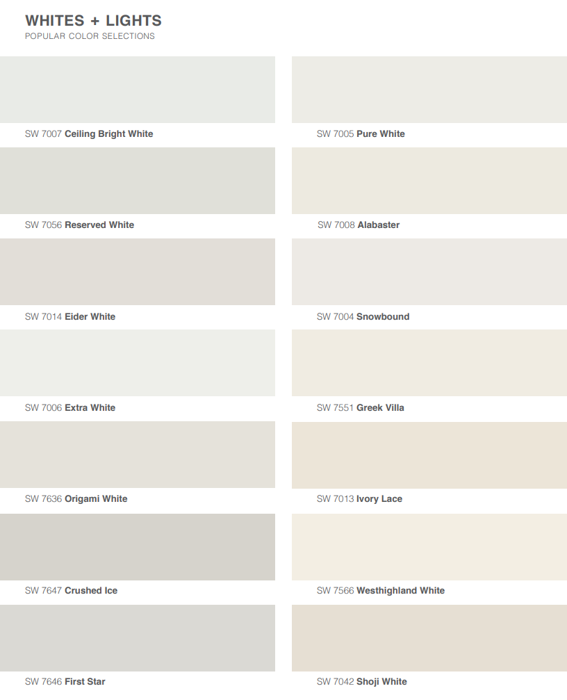 Whites & Lights - Popular Paint Colors in CA - Yorbalinda